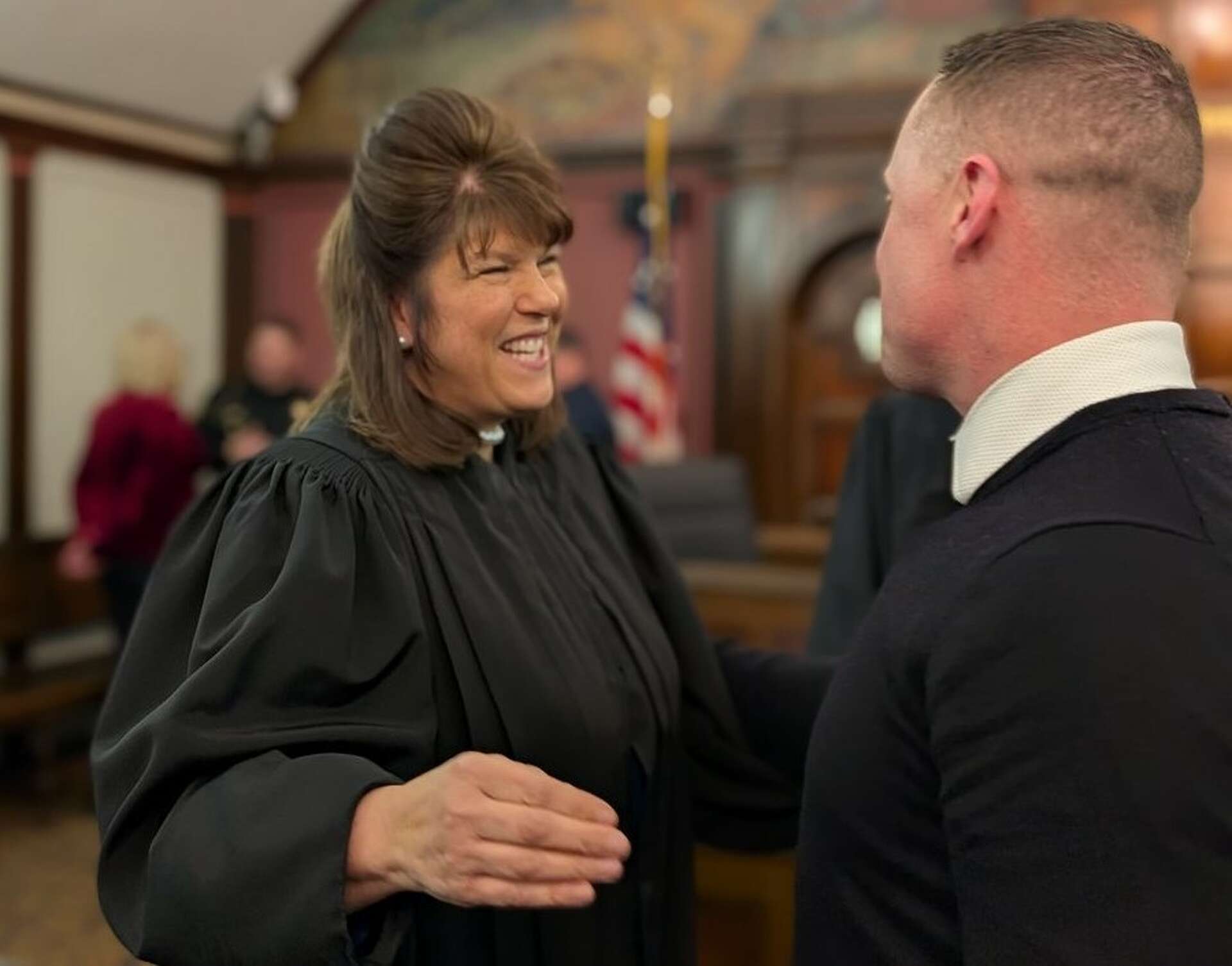People packed the courtroom for Angela M. Cole's investiture Friday