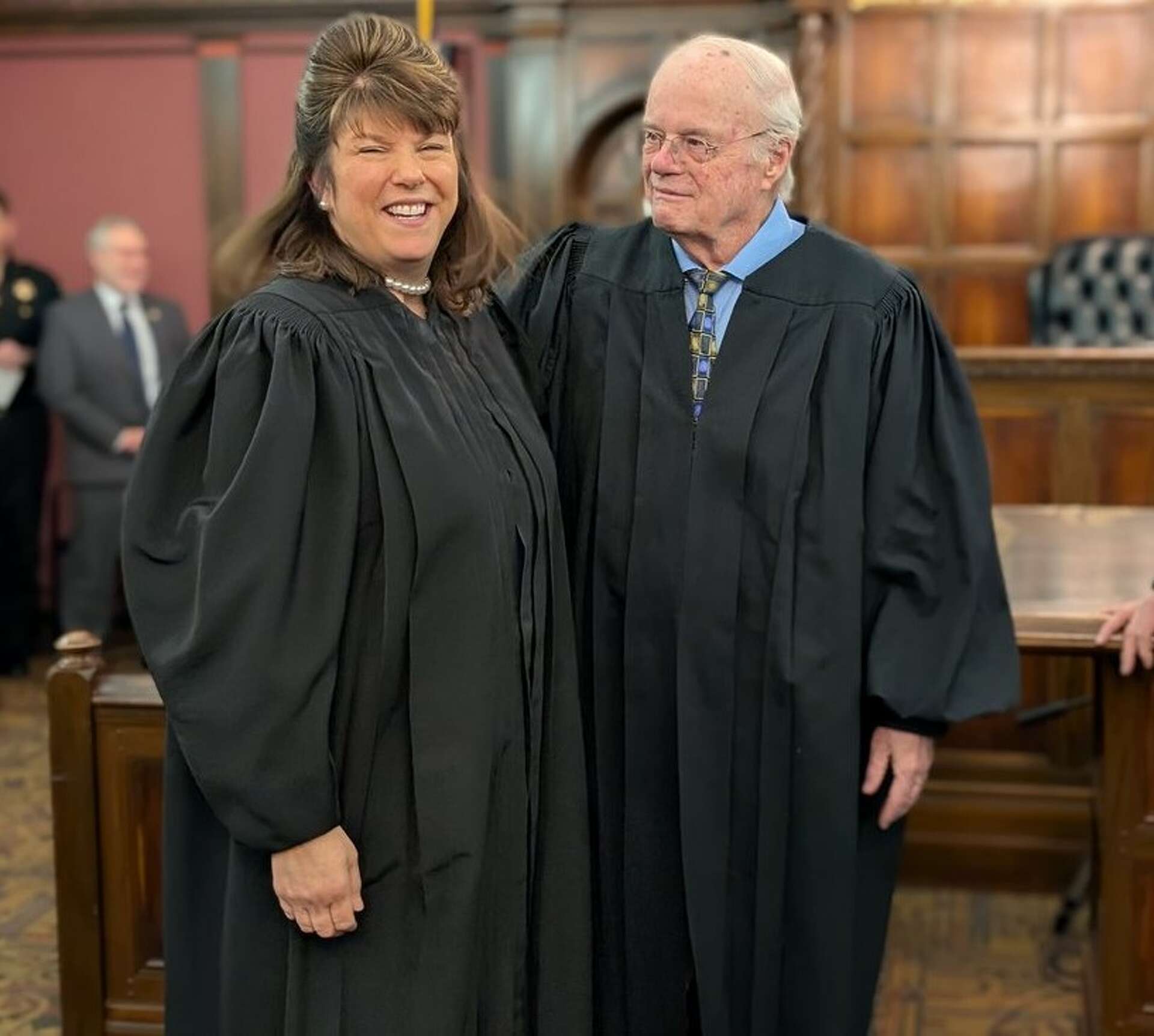 People packed the courtroom for Angela M. Cole's investiture Friday