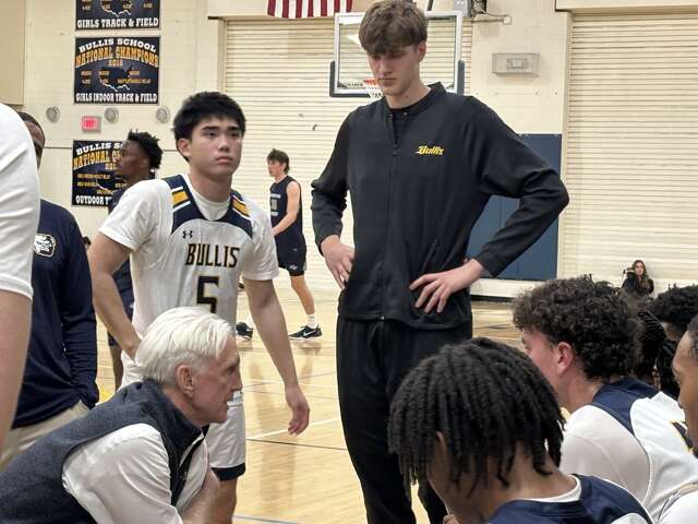 Eric Reibe, UConn's 7-foot recruit, attends Huskies' game