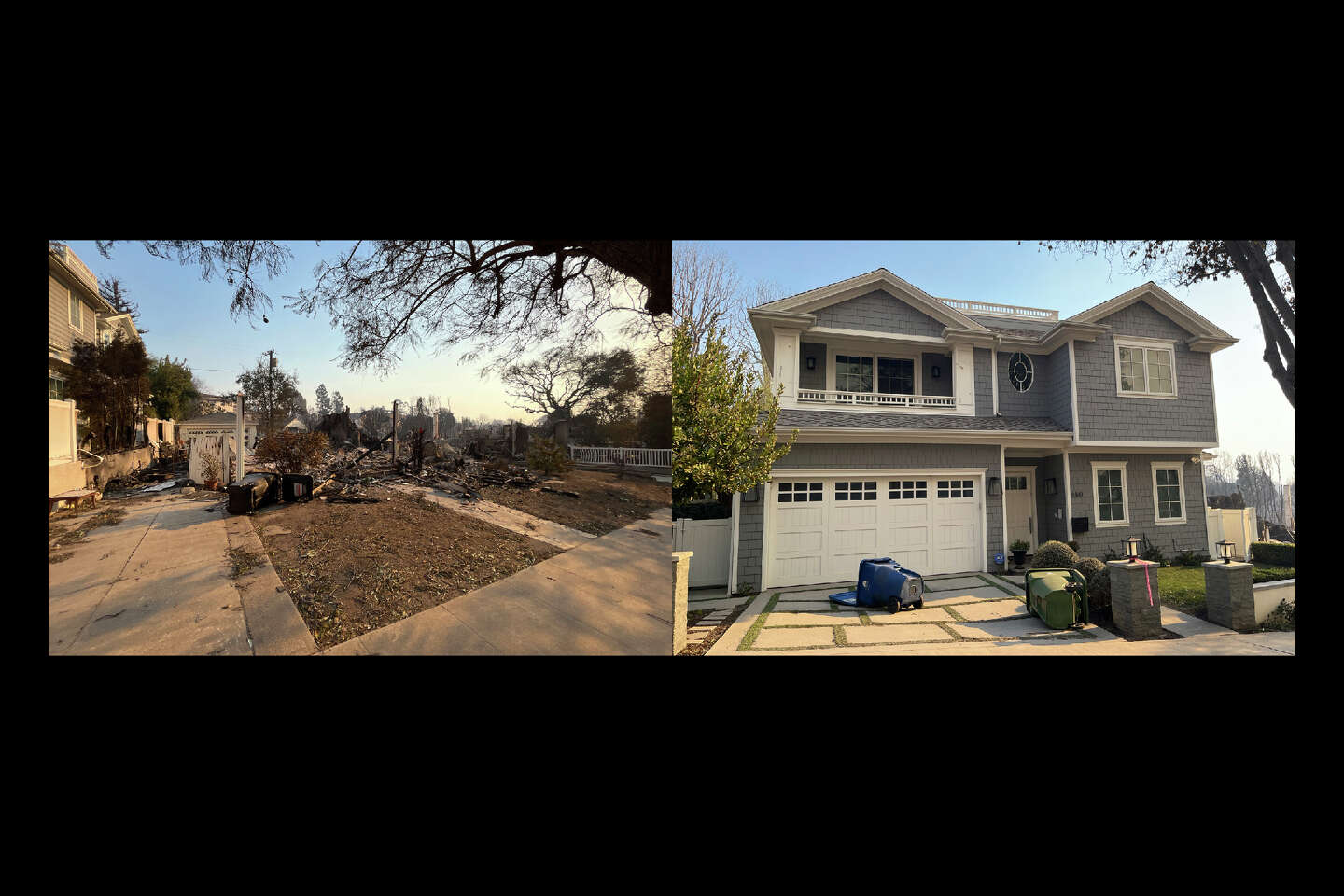 LA fires: Before-and-after photos of homes that burned and survived
