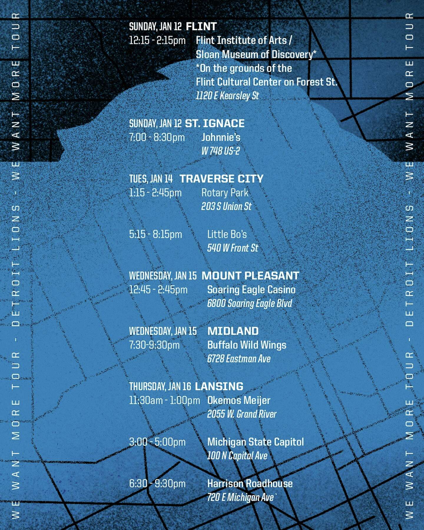 Detroit Lions’ “We Want More Tour” comes to Midland