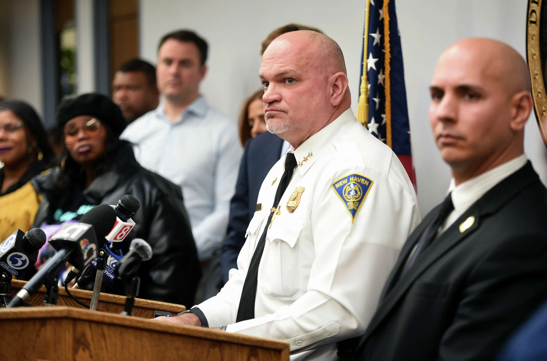 Daily Jackson Jr.'s family joins police, Elicker to discuss arrest