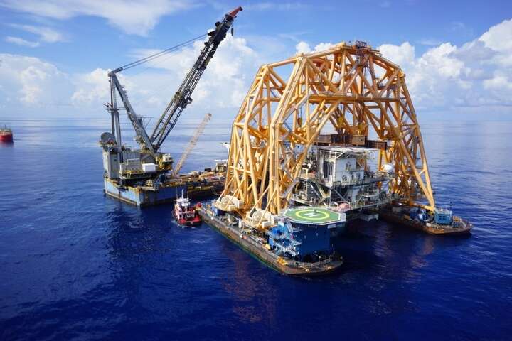 Battleship Texas' newest neighbor is a giant spider-like ship