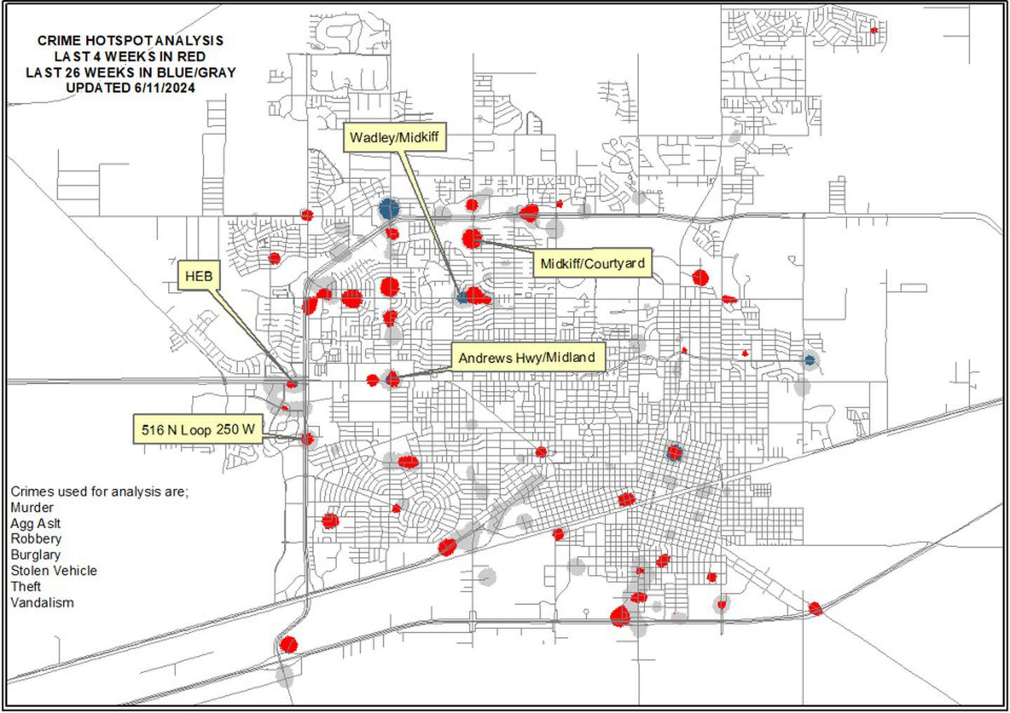 Midland crime rates drop for second year, homicides at record low