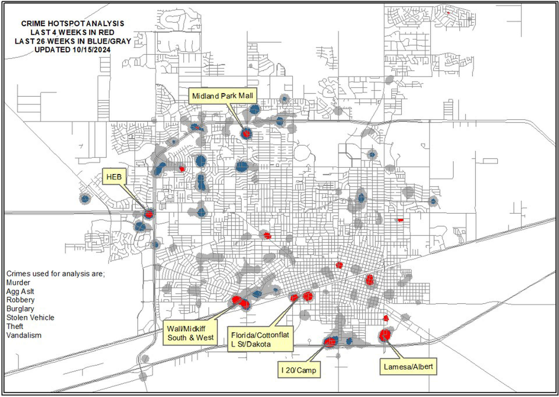 Midland crime rates drop for second year, homicides at record low
