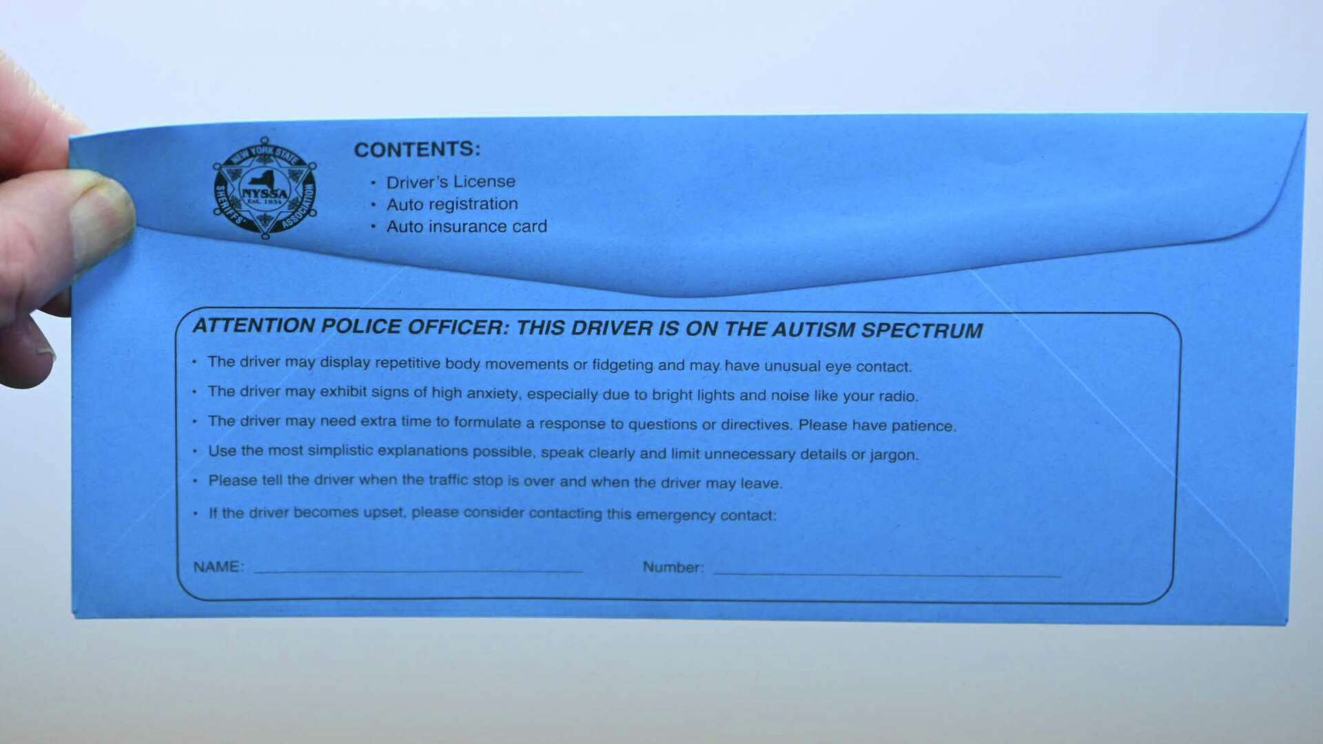 Orange County adopts ‘blue envelopes’ to aid people with autism