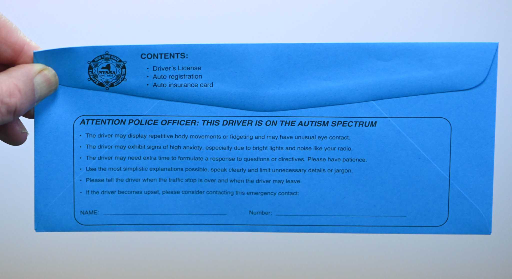 Orange County adopts ‘blue envelopes’ to aid people with autism