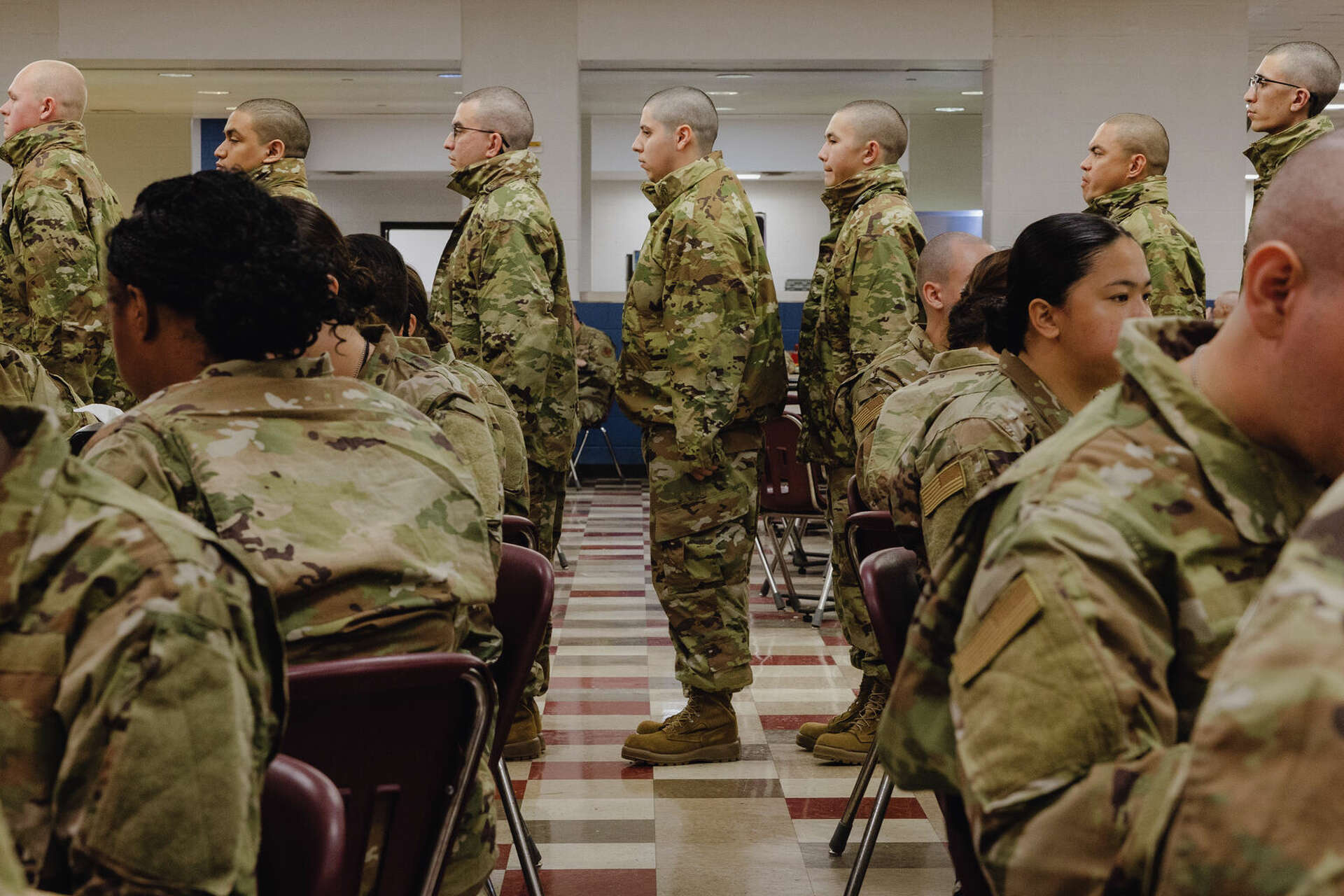 In Air Force basic training, discipline starts at breakfast