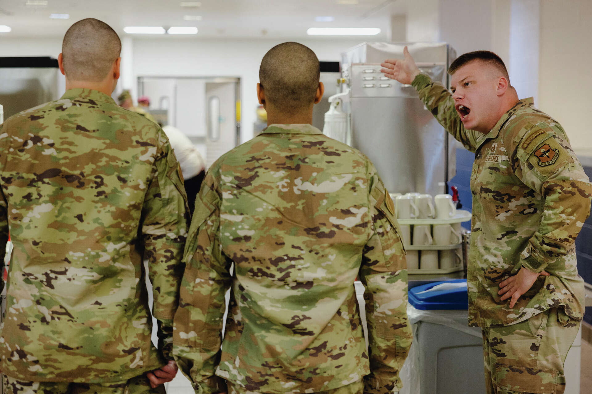 In Air Force basic training, discipline starts at breakfast