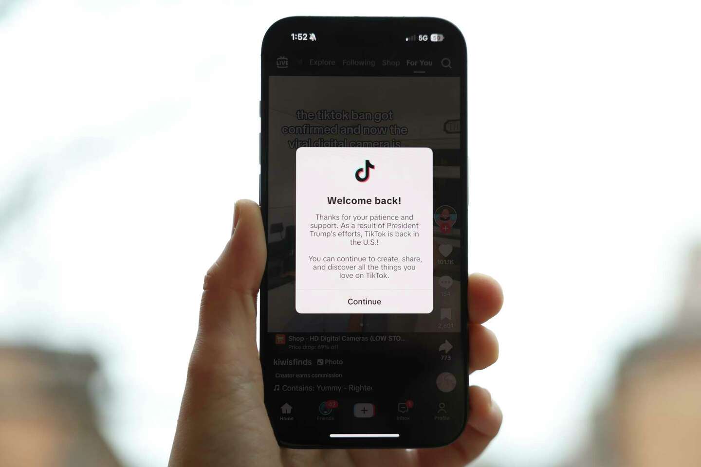 TikTok restores service, thanks Trump — shutdown caused withdrawals