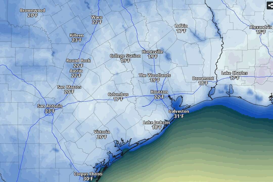 Historic Houston snowfall likely. Where could it snow the most?