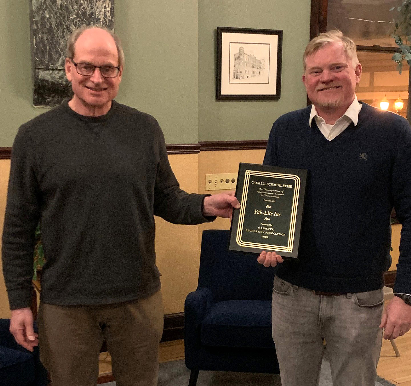 Brandon Prince, Fab-Lite Inc. receive 2024 Manistee Recreation awards