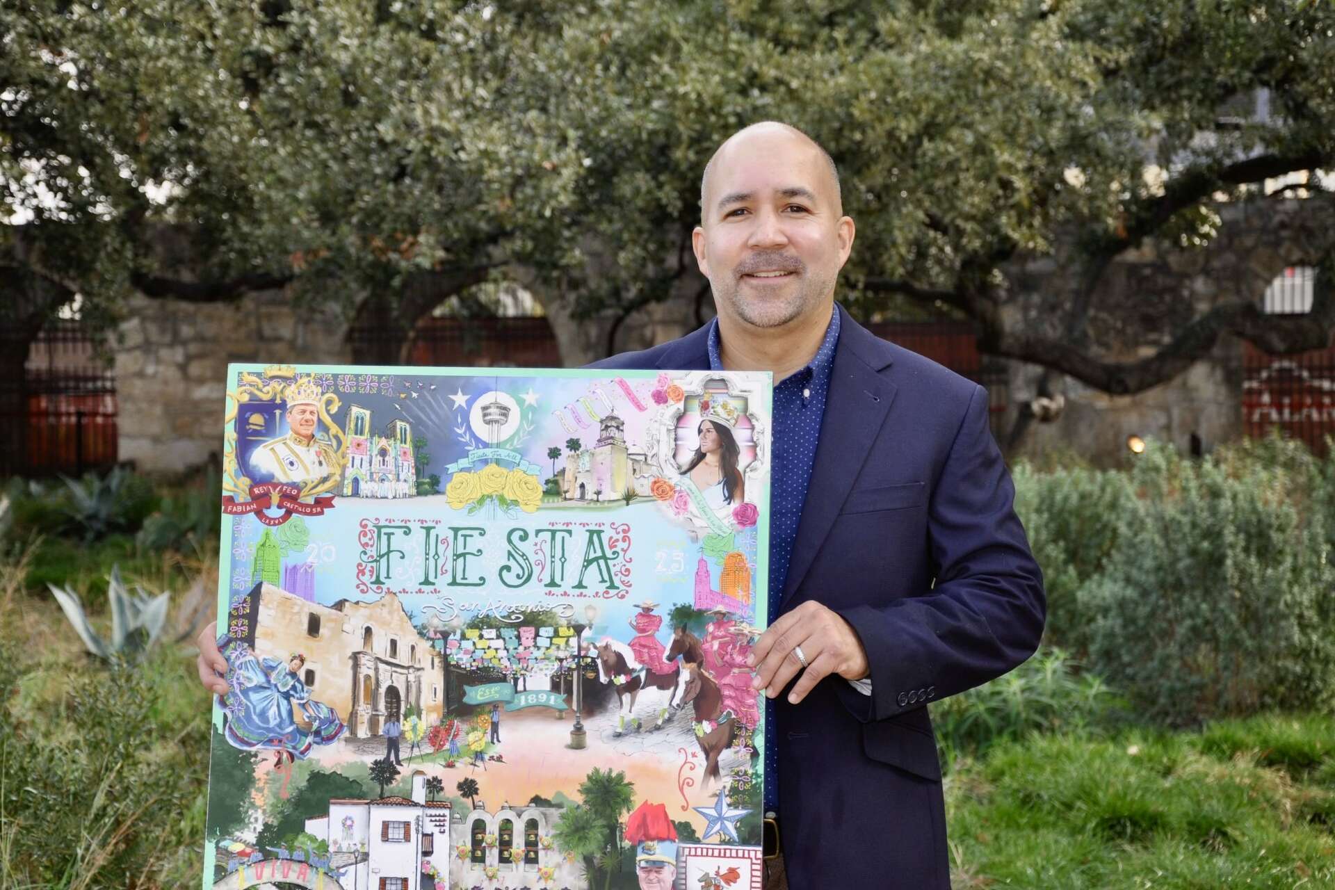 2025 poster a 'Where's Waldo' of Fiesta iconography