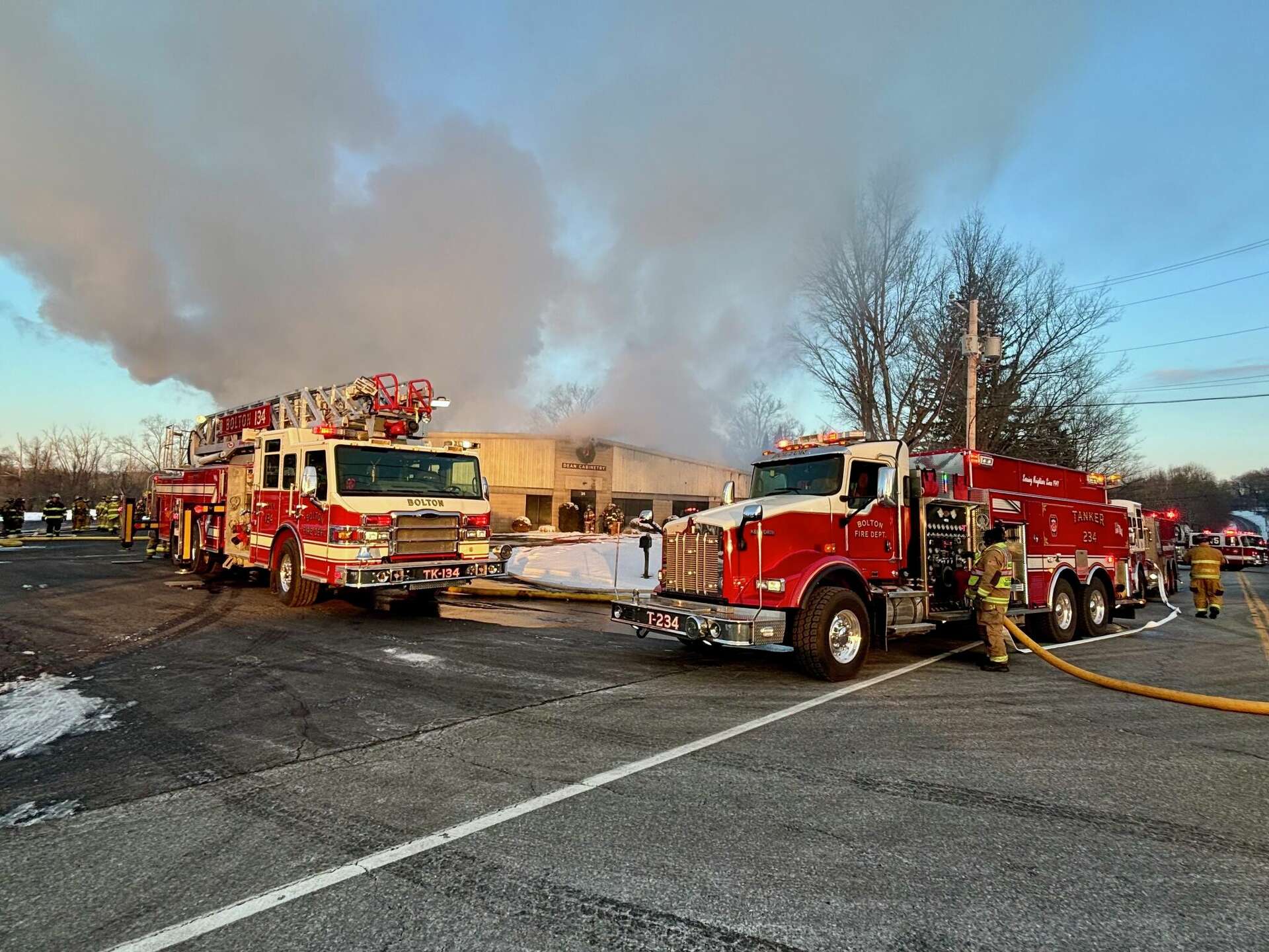 Bolton firefighters put out blaze at cabinetry business, officials say