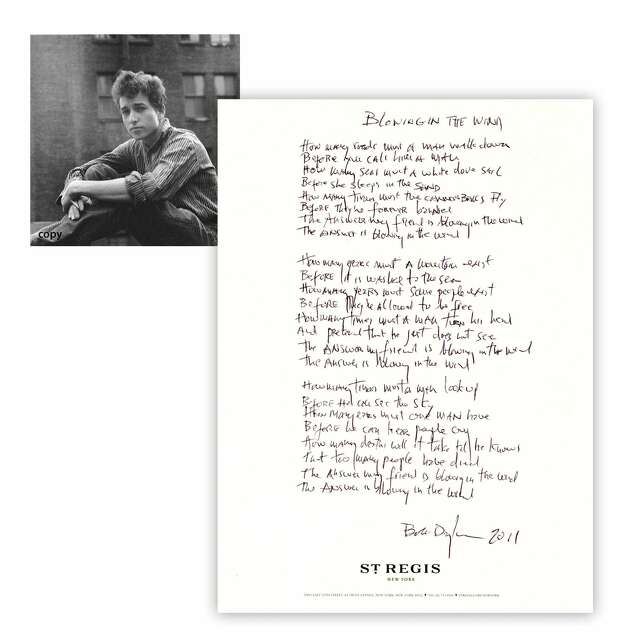 Handwritten Bob Dylan lyrics among items at CT auction house