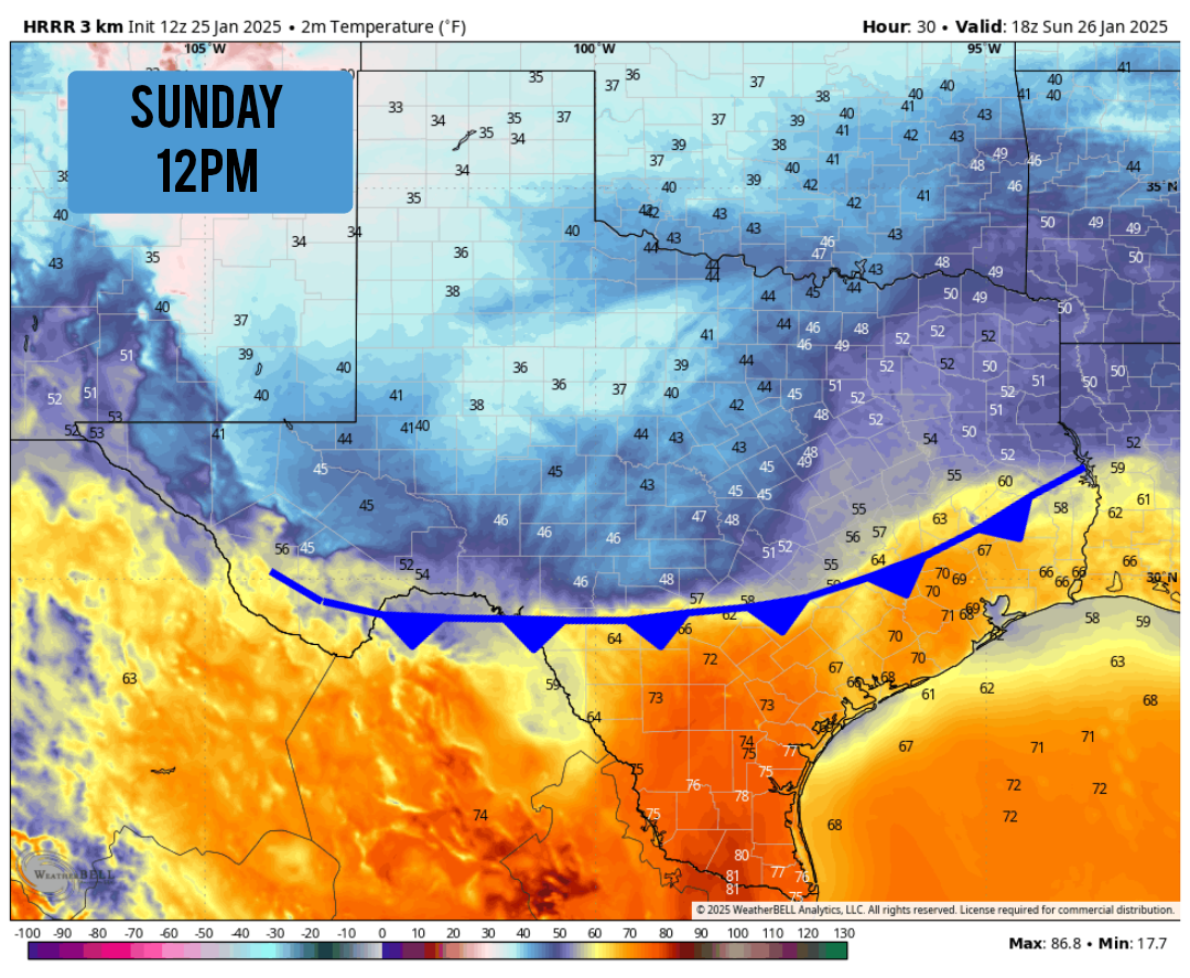 Cold front, rain aiming for South Texas Sunday. Here’s when.