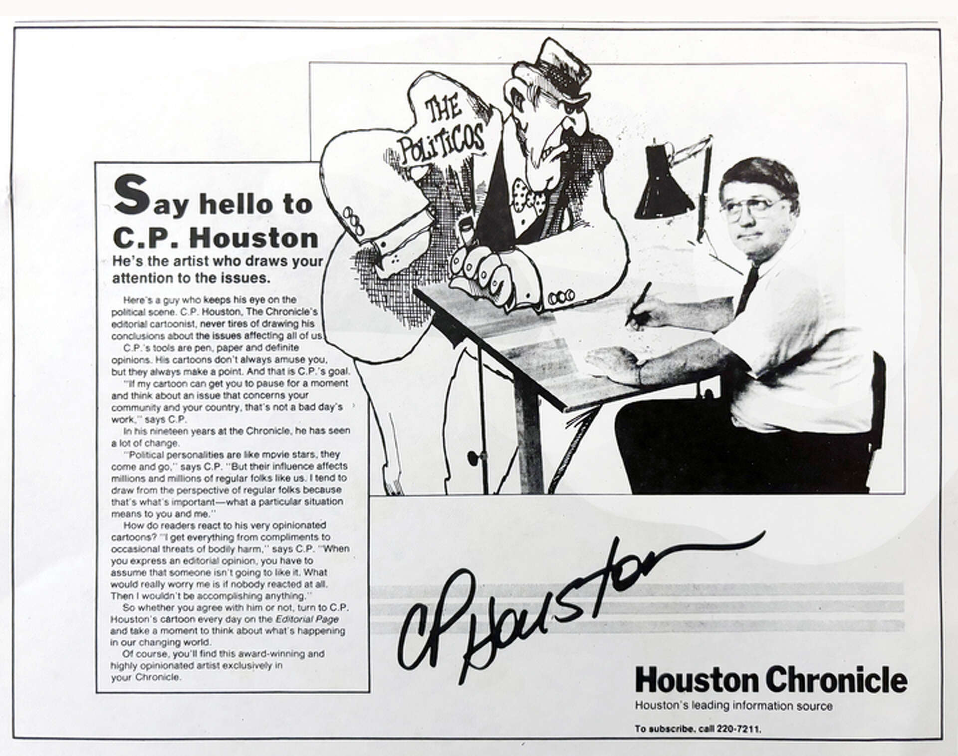 Clyde Peterson, the cartoonist who signed himself "Houston"