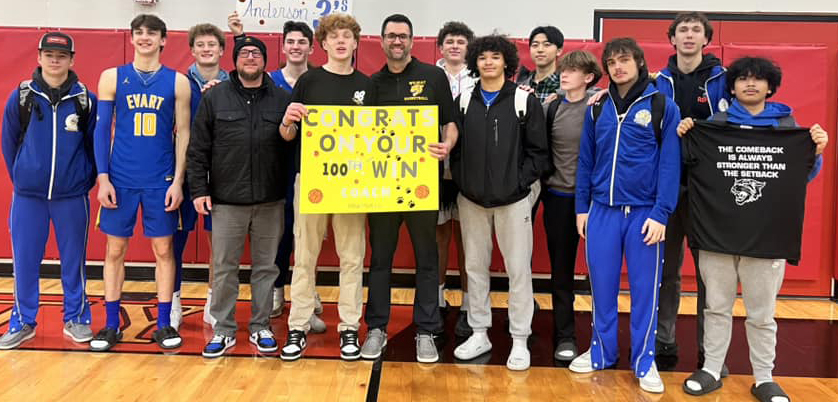 Evart coach reaches 100th career win