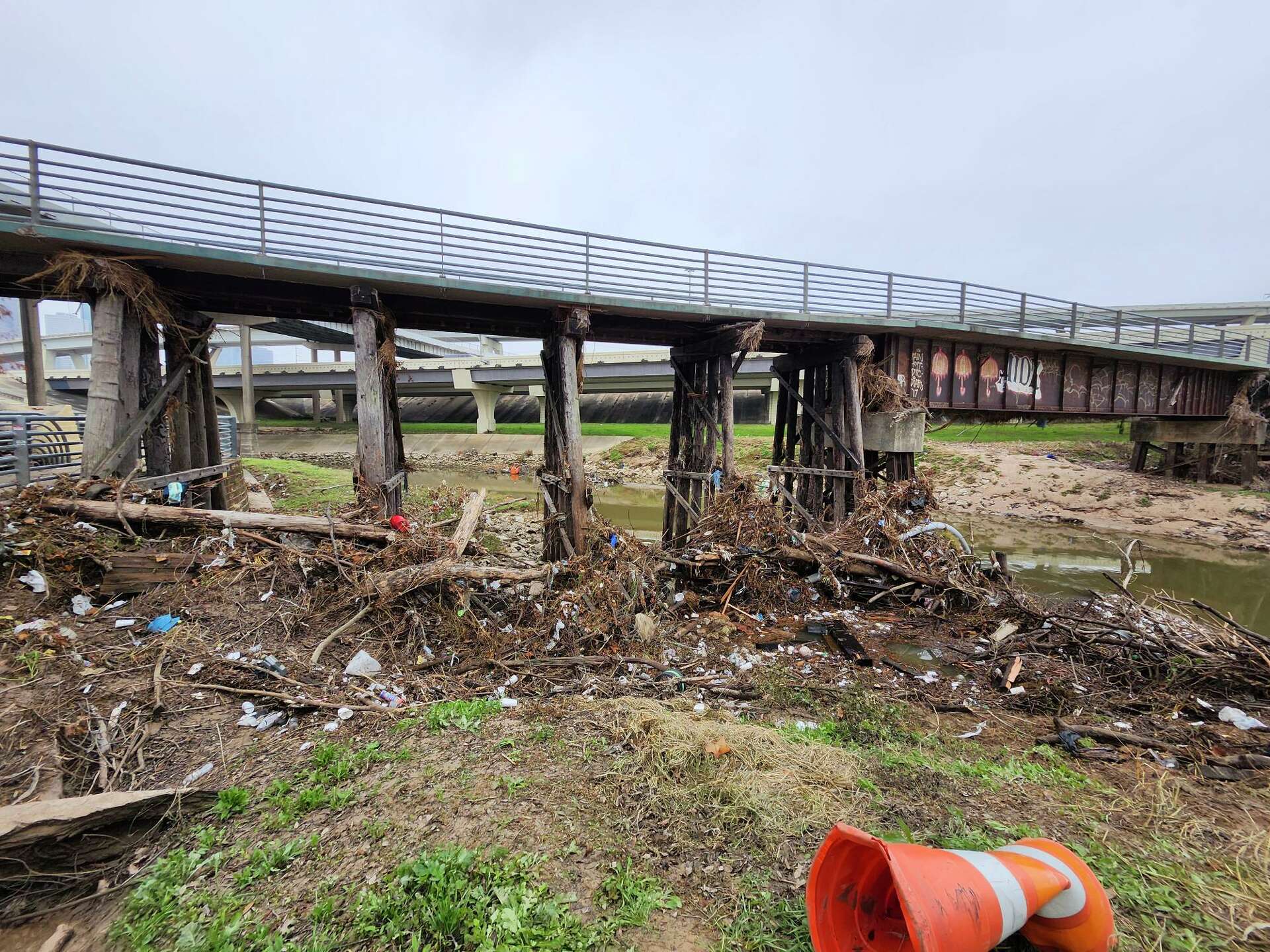 MKT Trail bridges at Studewood, Hogan knocked out by TxDOT debris