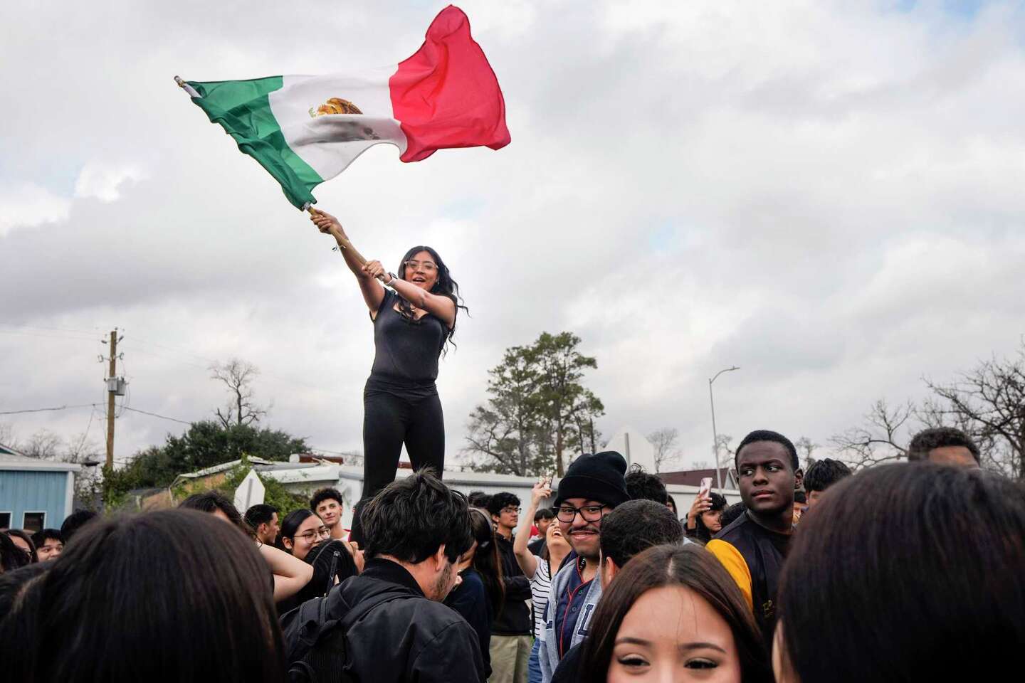 HISD students stage mass walkout, protest Trump immigration crackdown