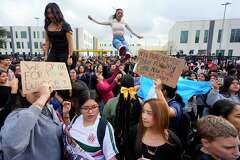 HISD students stage mass walkout, protest Trump immigration crackdown