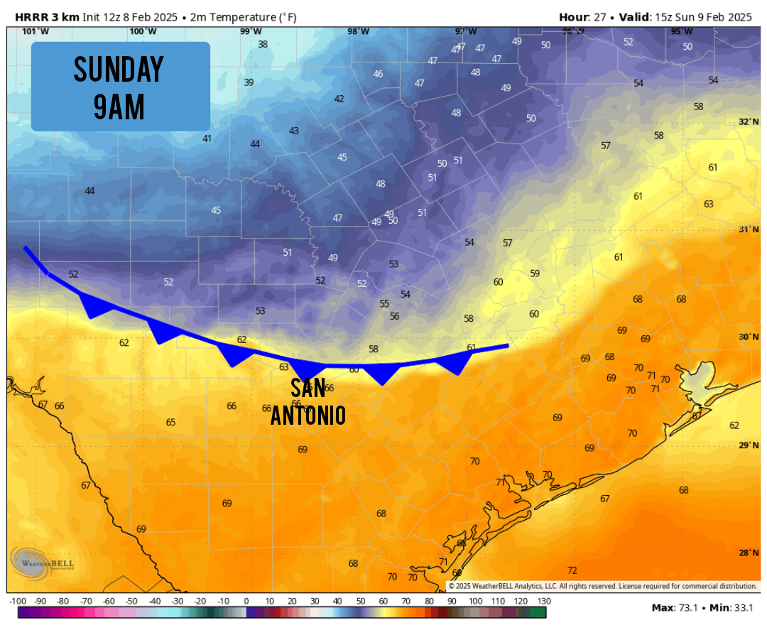 Cold front aims for South Texas today. Here’s how far temps drop.