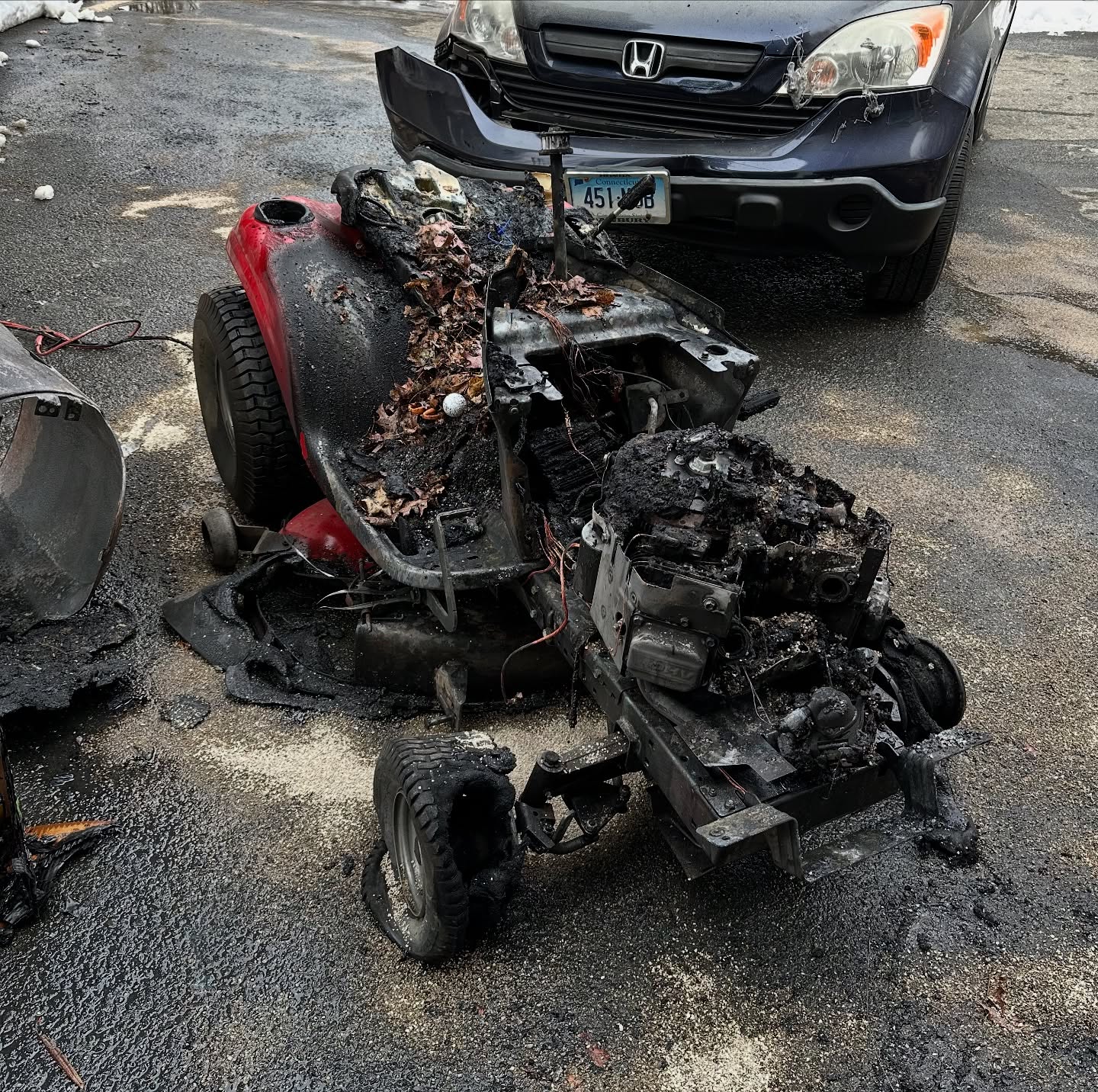Firefighters put out lawn mower fire that damaged Redding garage