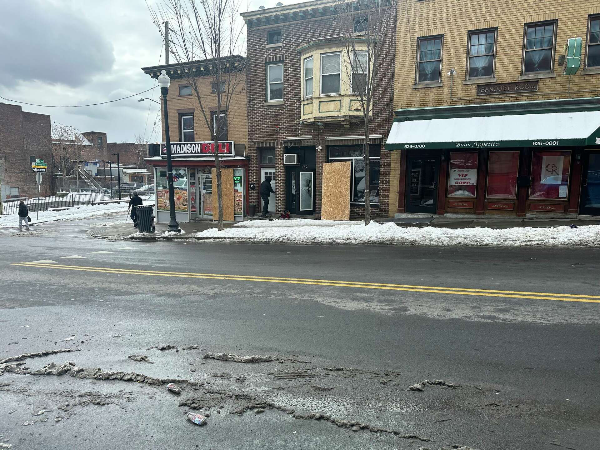 Downtown Albany block sprayed with bullets