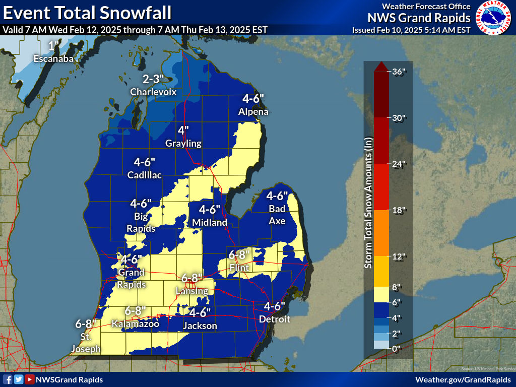 Michigan braces for major snowstorm, Winter Storm Watch issued