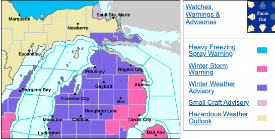 Northern Michigan under weather alerts as winter storm hits region