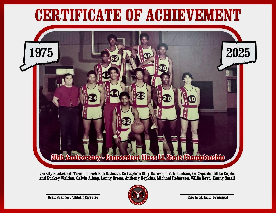 Bridgeport Central to honor 1975 CIAC boys basketball champs Saturday
