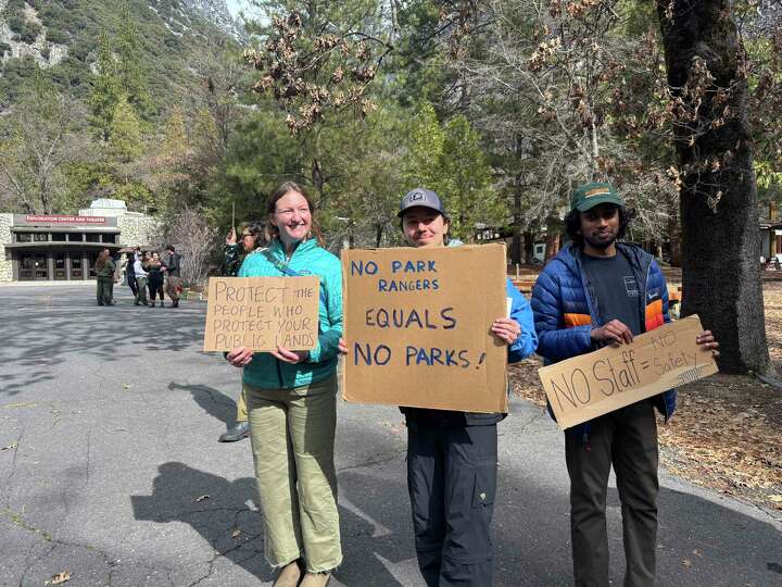 ‘Parks are in danger’: Yosemite workers protest firings, hiring freeze