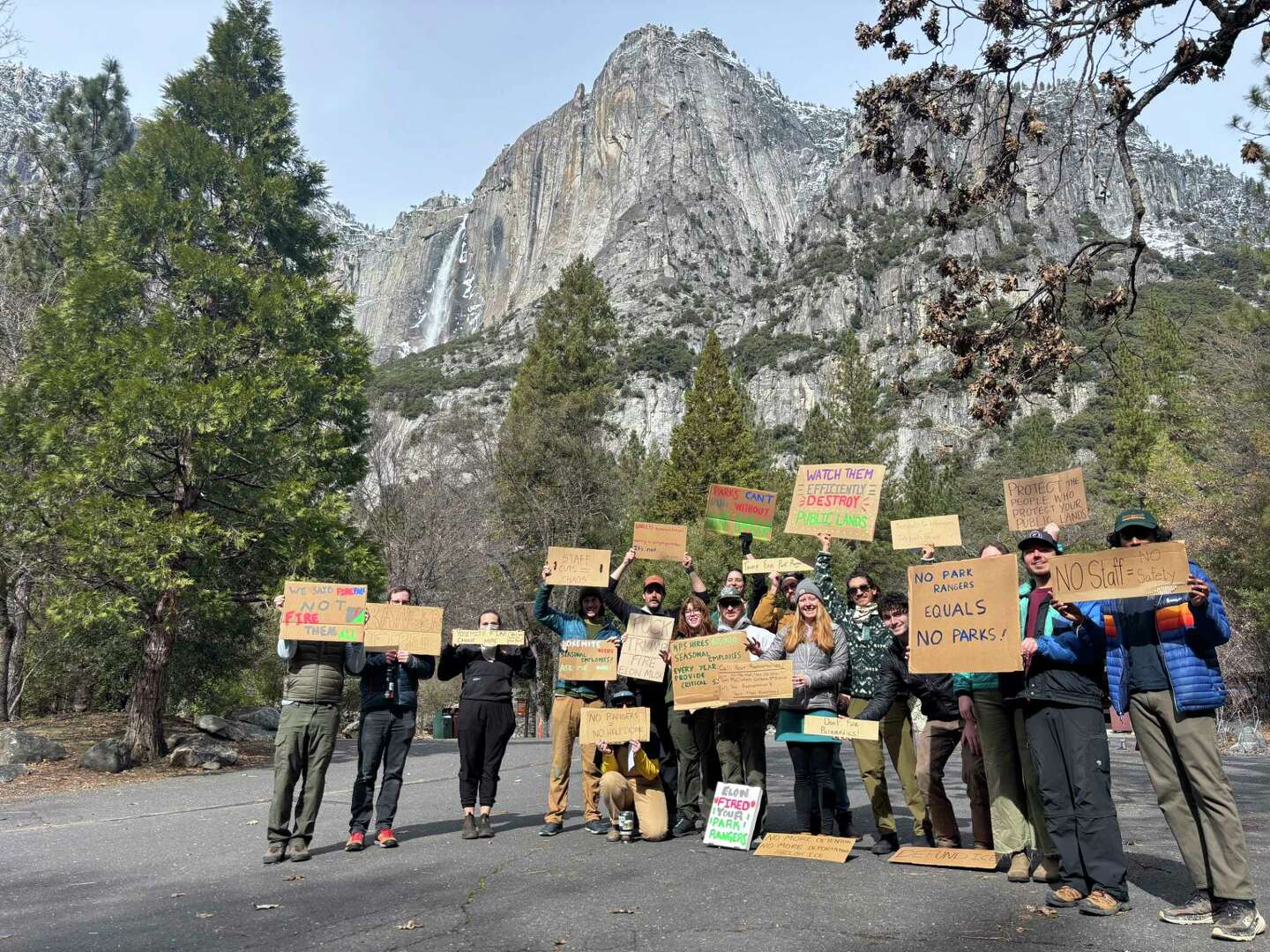 ‘Parks are in danger’: Yosemite workers protest firings, hiring freeze