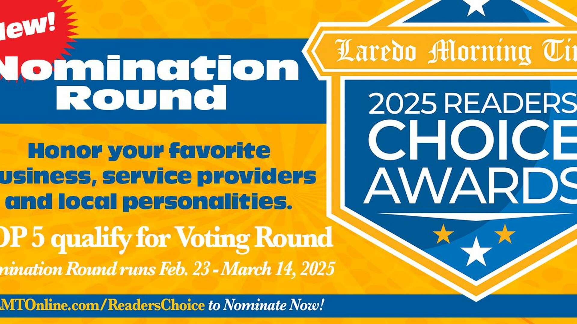 Nominate your favorites for Laredo's 2025 Readers' Choice Awards