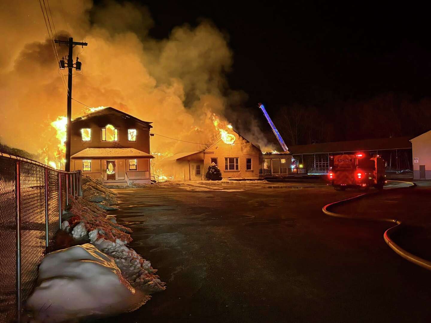 Firefighters battle blaze at Cheshire lumber yard, officials say