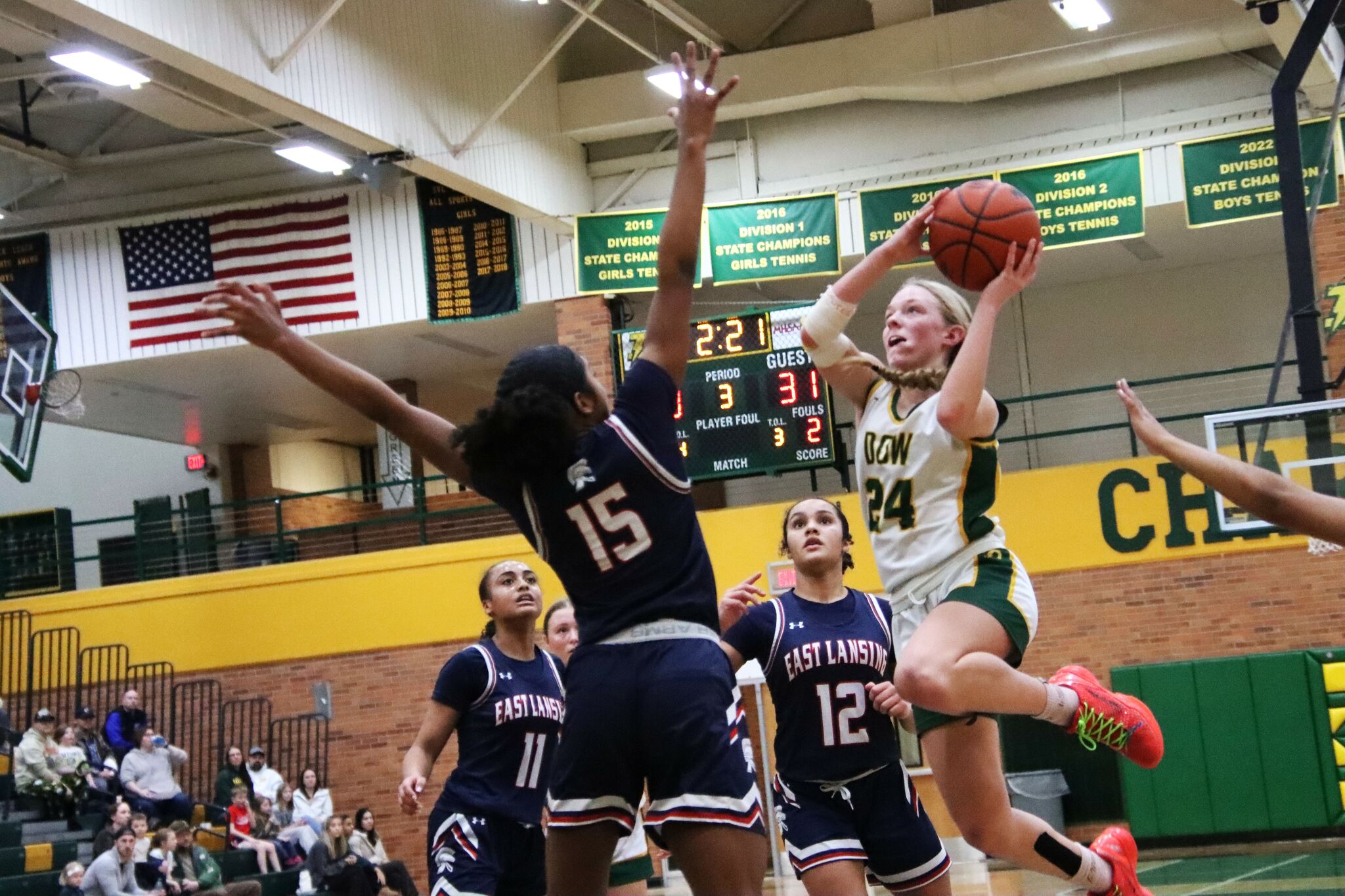 Dow girls clobber East Lansing to end regular season