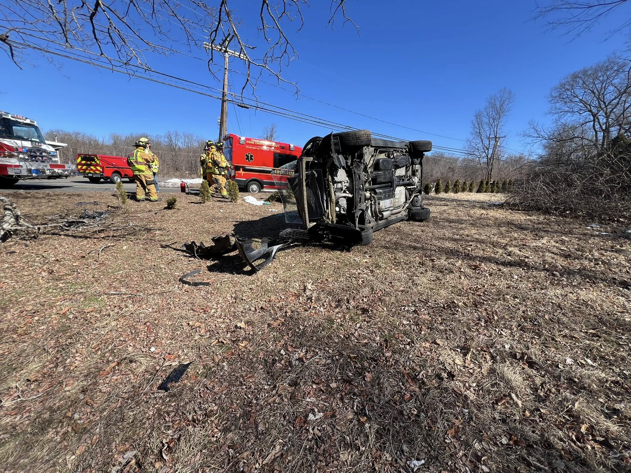 Vernon fire officials: Driver hospitalized after Bolton Road rollover
