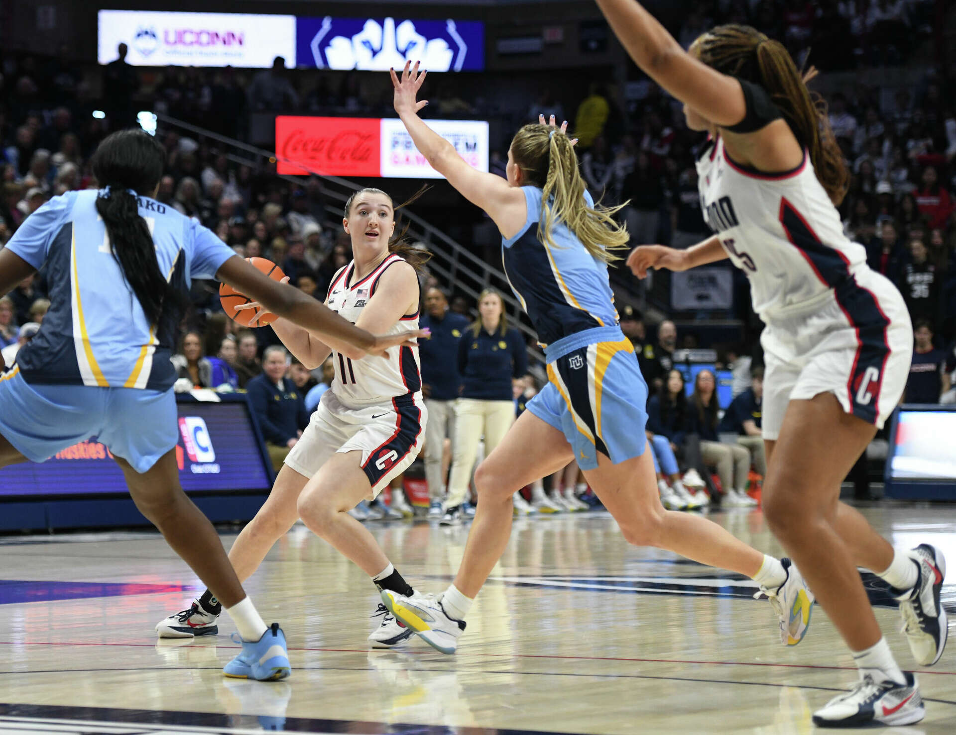UConn women's basketball ends regular season with rout of Marquette