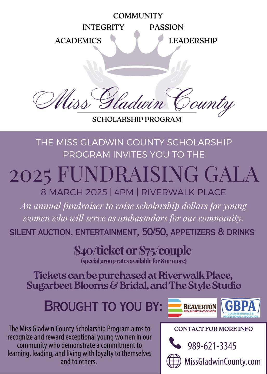 New Miss Gladwin County program to hold fundraiser on Saturday