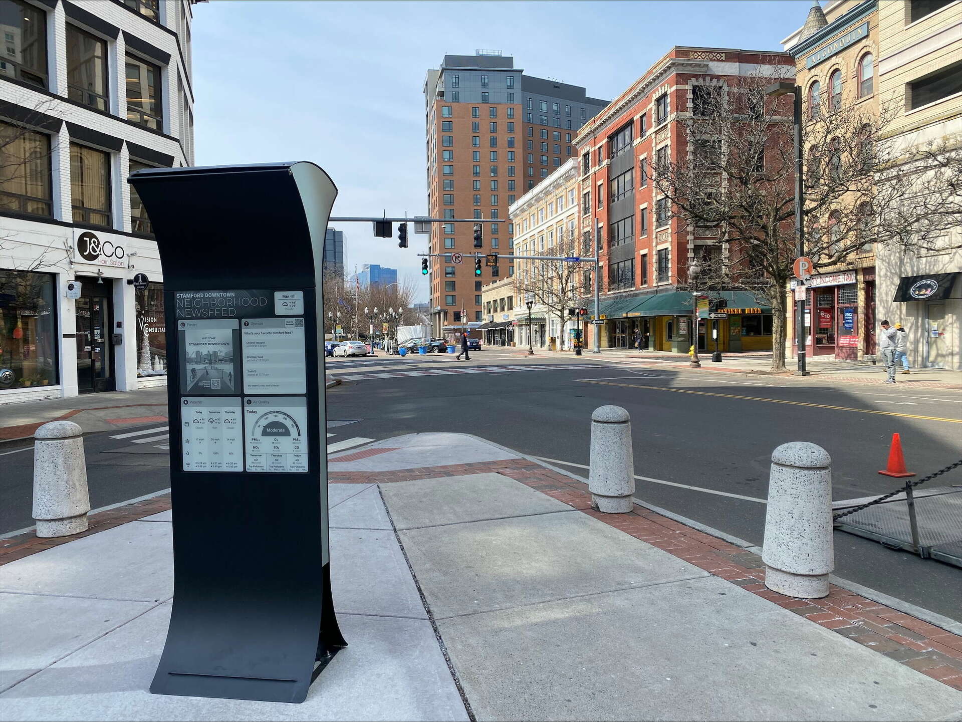 Stamford Downtown unveils new solar-paneled kiosks