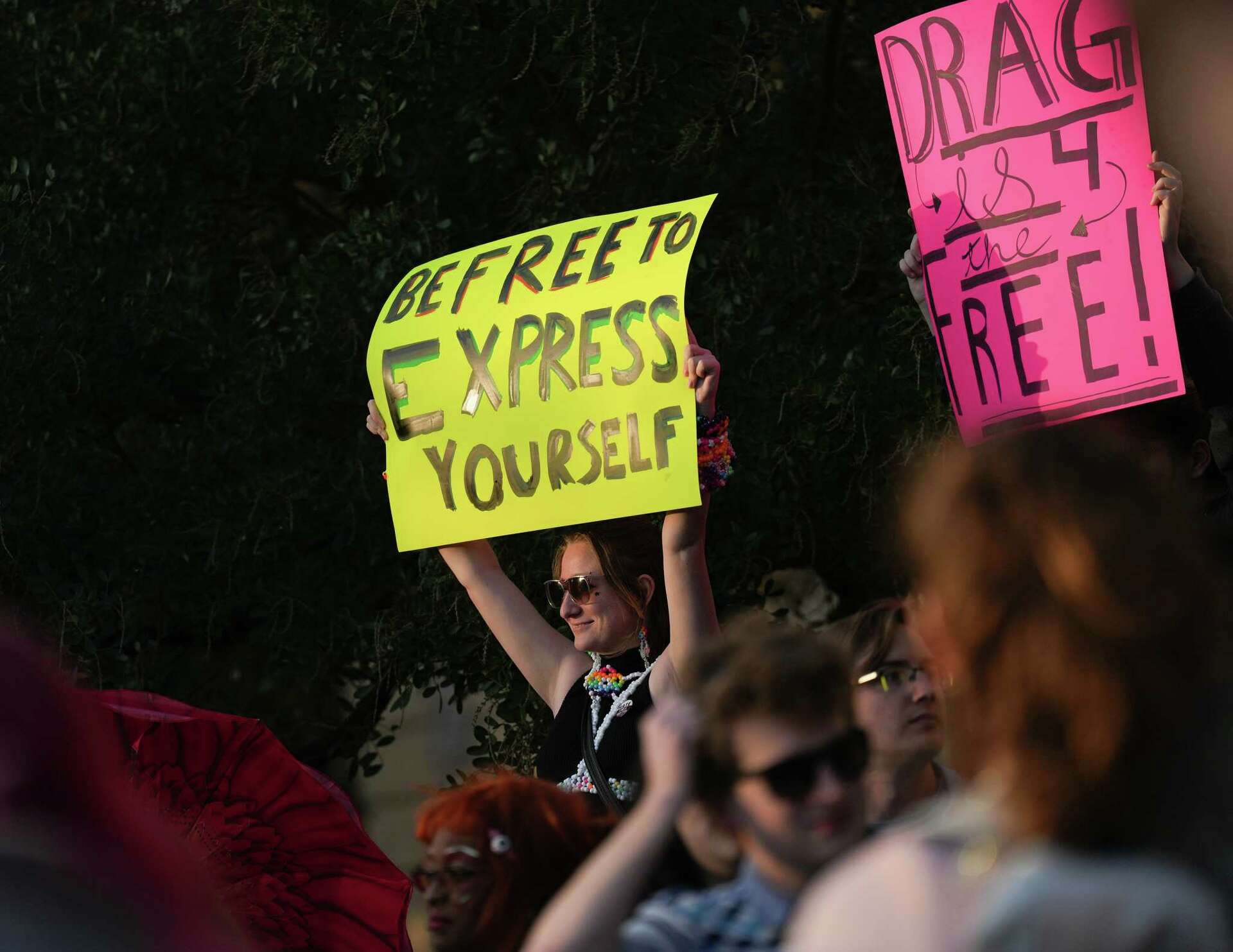 Hundreds protest after drag show ban at Texas A&M University