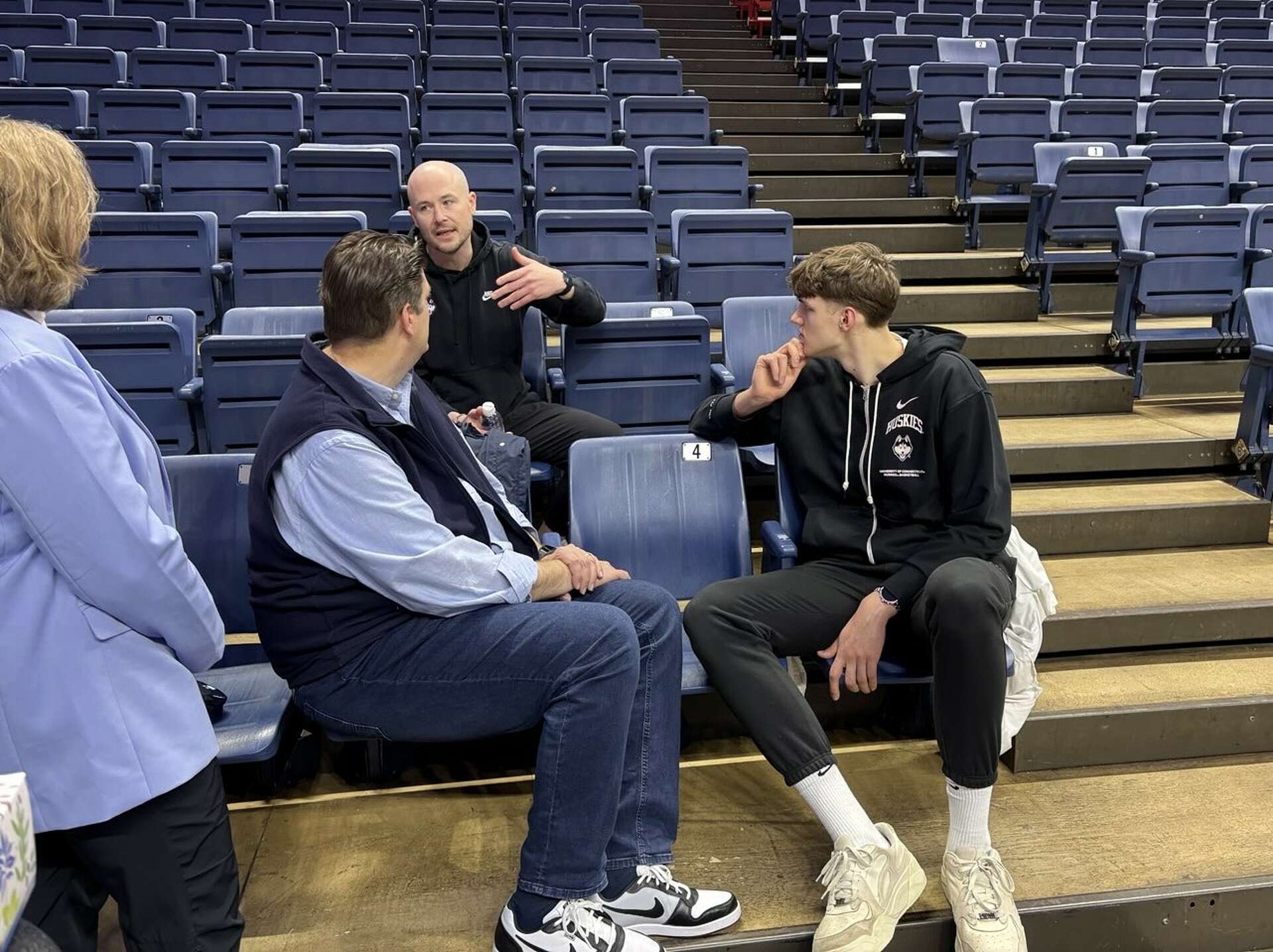 Eric Reibe, UConn's 7-foot recruit, attends Huskies' game