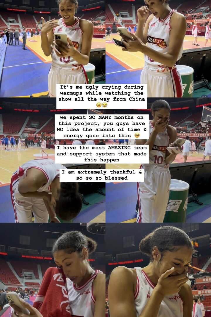 UConn's Nika Mühl models Olivia Nelson-Ododa's line in Paris