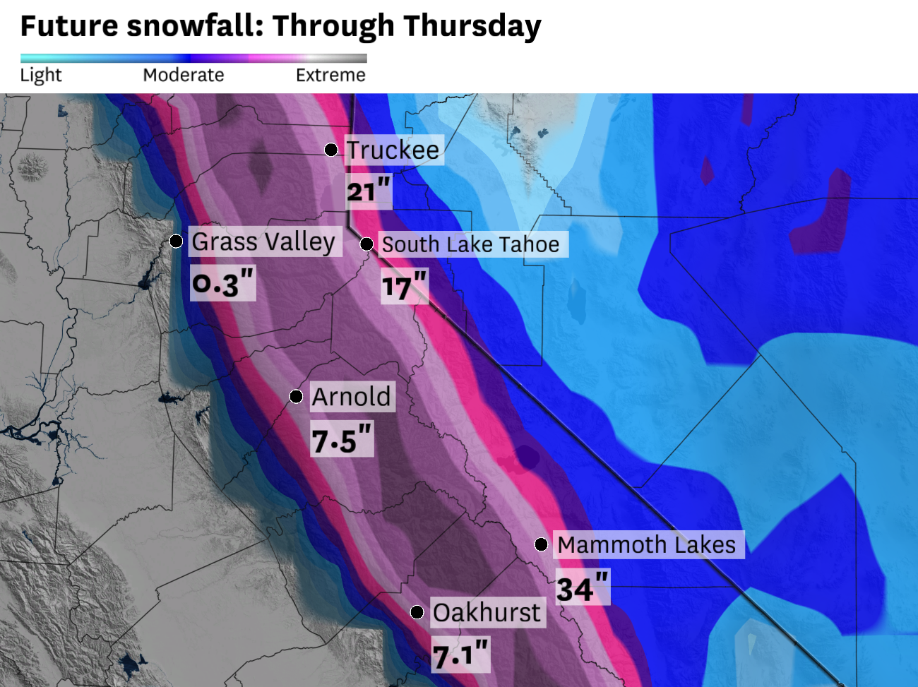 Atmospheric river fuels California storms with rain, wind & snow