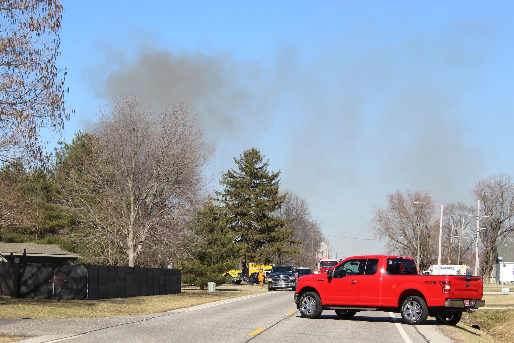 Car fire closes part of highway through Hamel IL