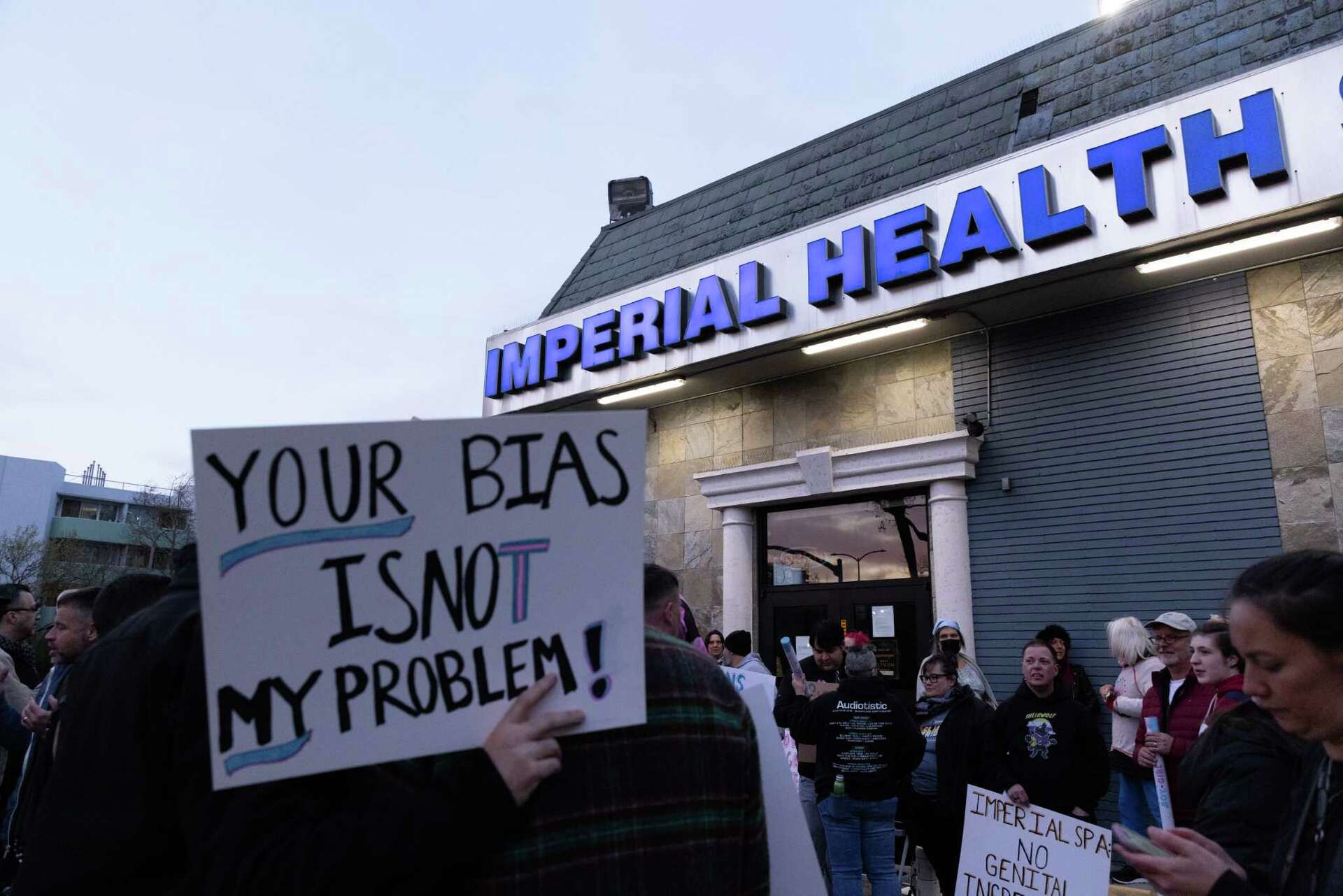 Protesters rip into second S.F. spa over transgender policy