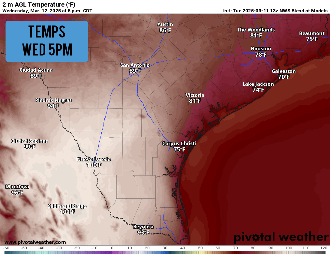 South Texas temps surging, but here's when next cold front hits