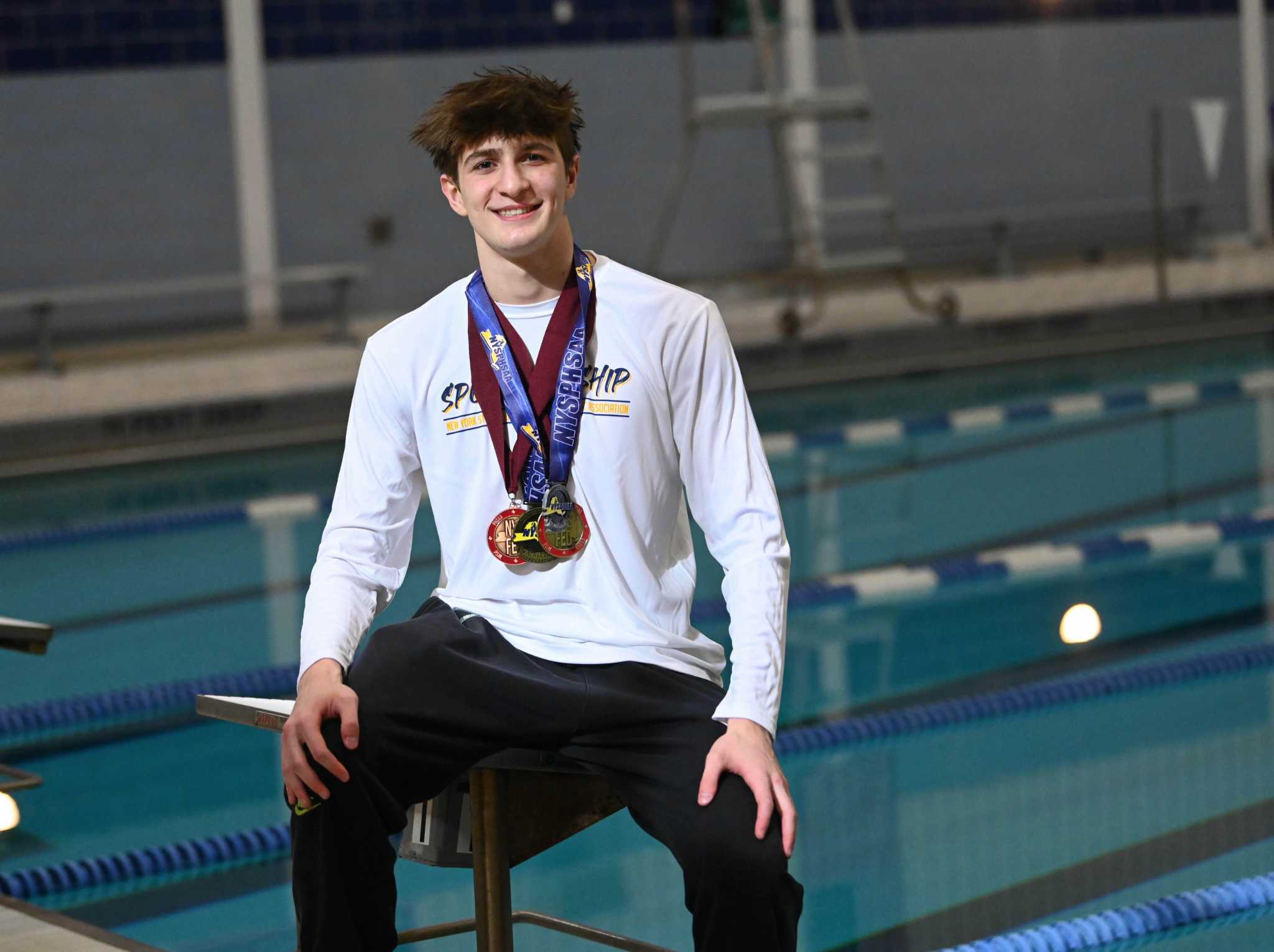 Guilderland's Isak Brkanovic makes history at state swim championships