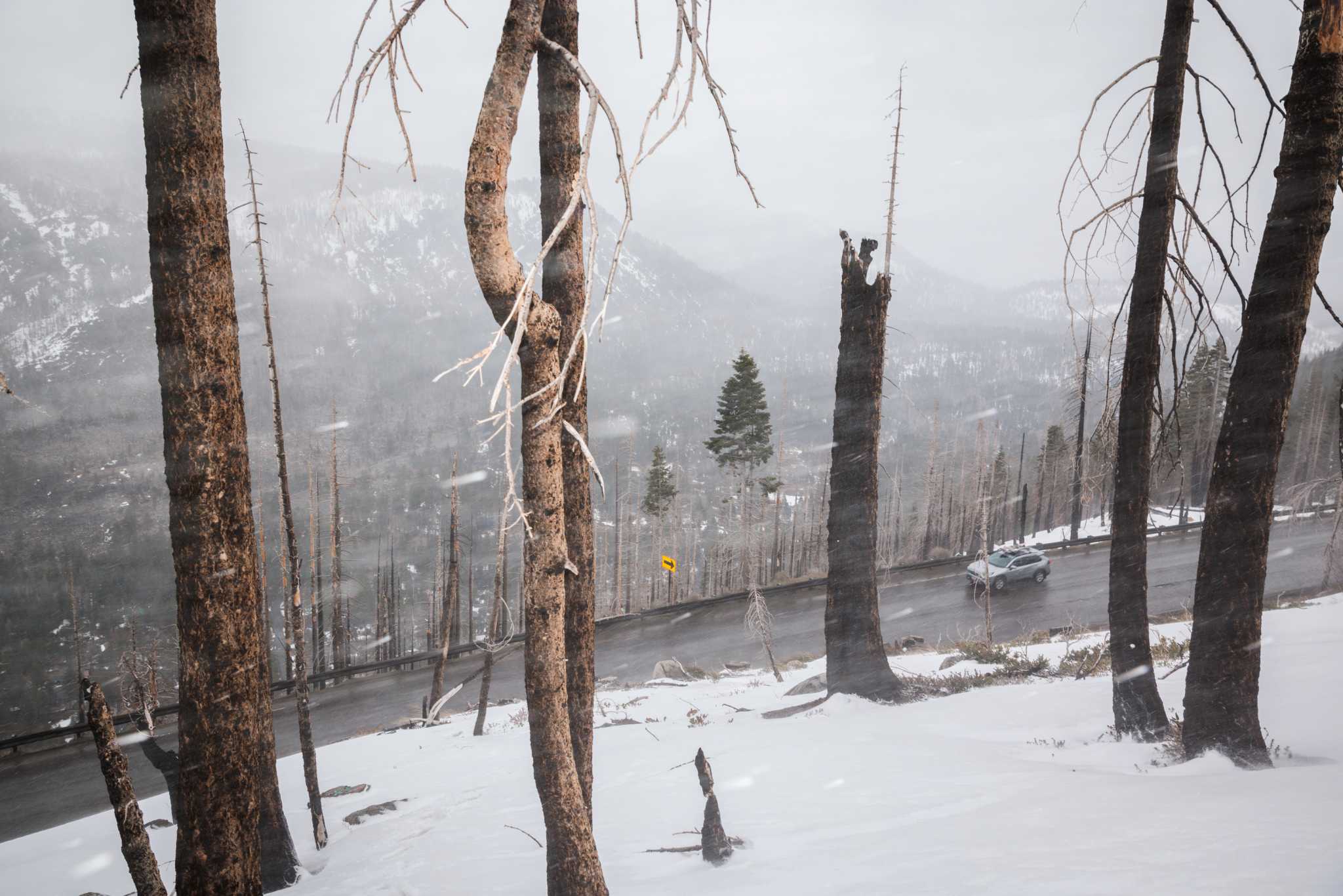 Sierra sees snowiest day in two years after powerful storm