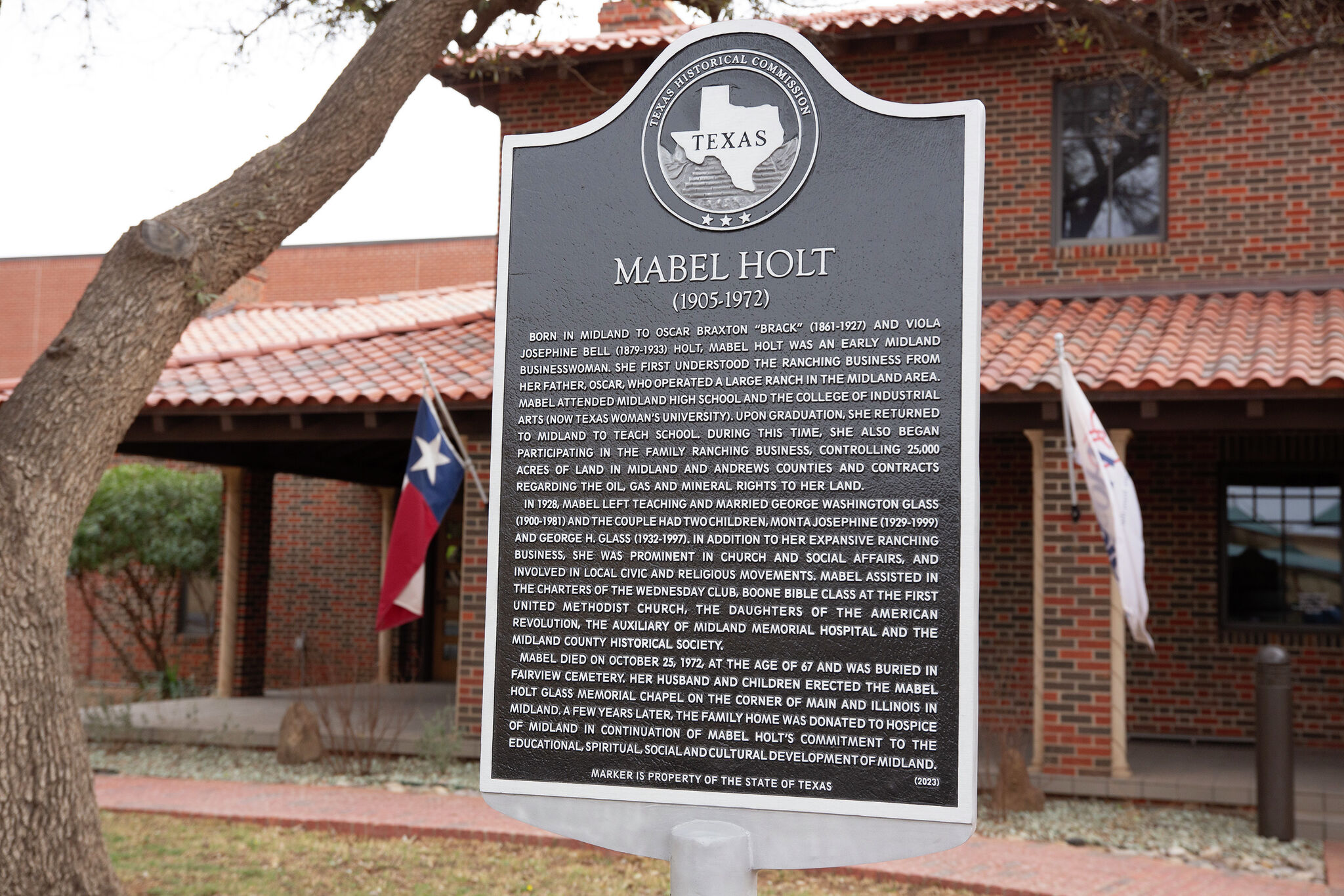 Mabel Holt Glass honored with Texas historical marker in Midland